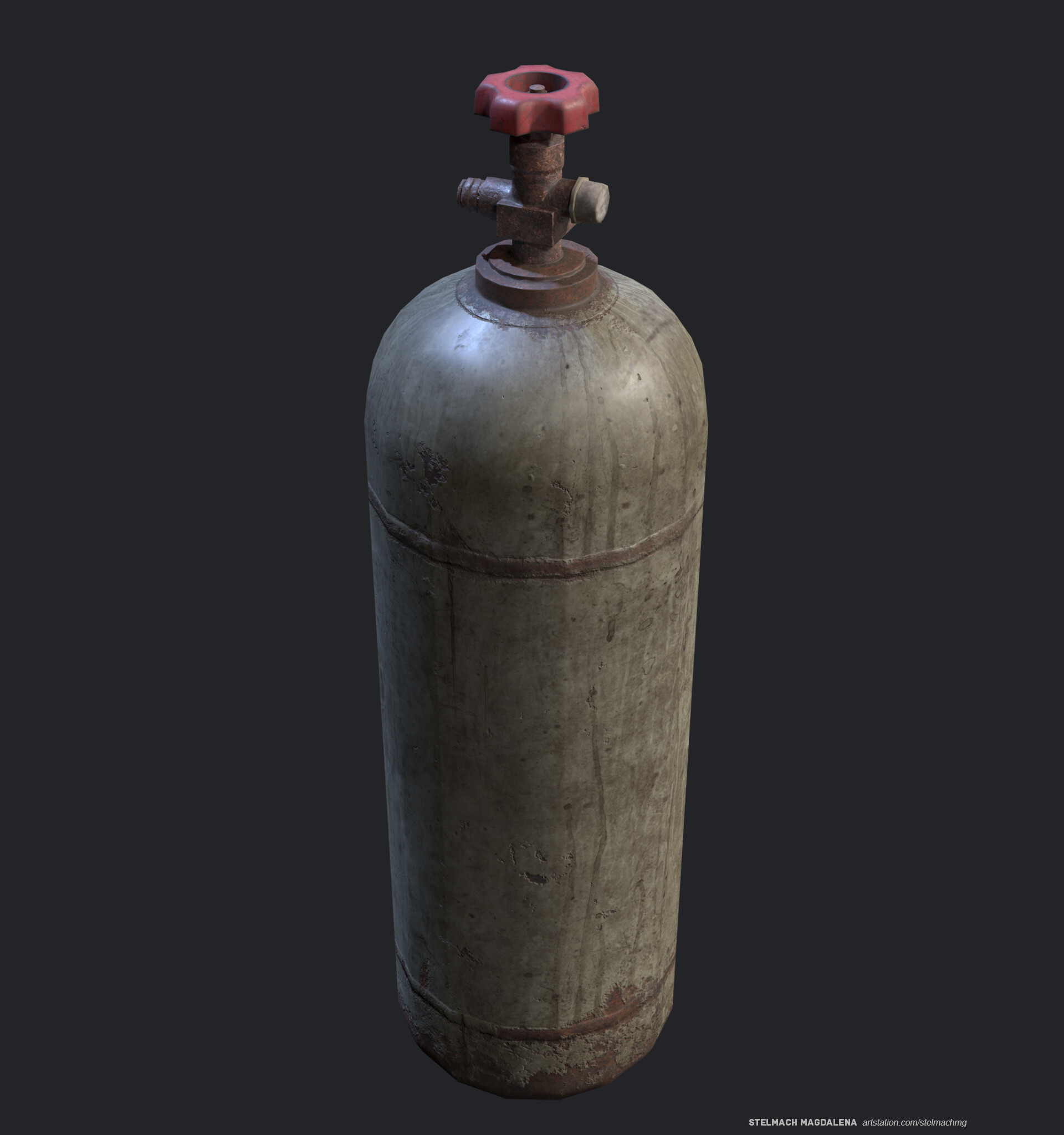 ArtStation - Rusted painted cylinder