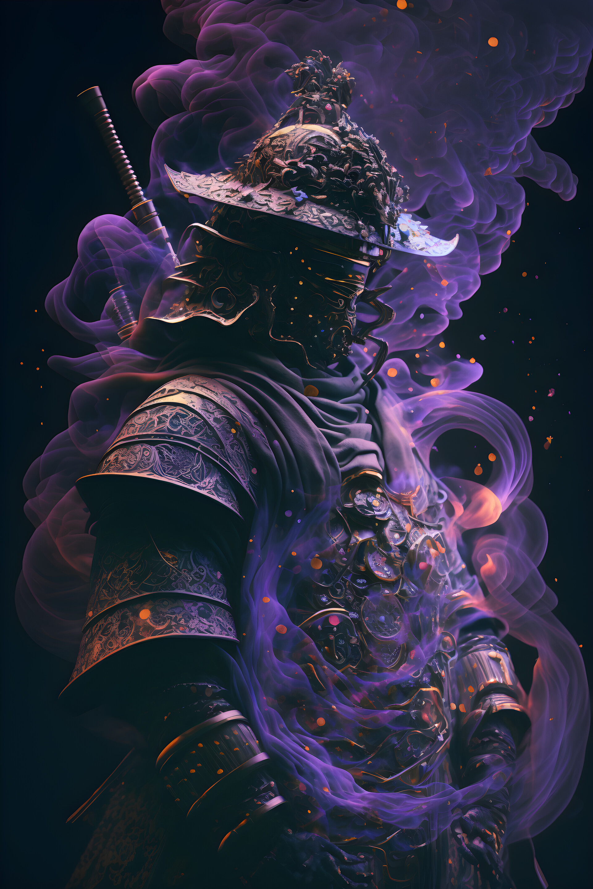 ArtStation - samurai shrouded in galaxies