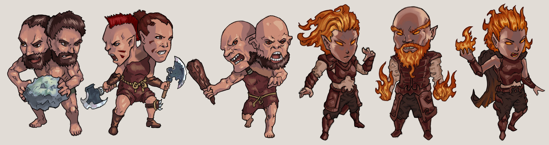 ArtStation - DND Ettin Giants and Fire Giants