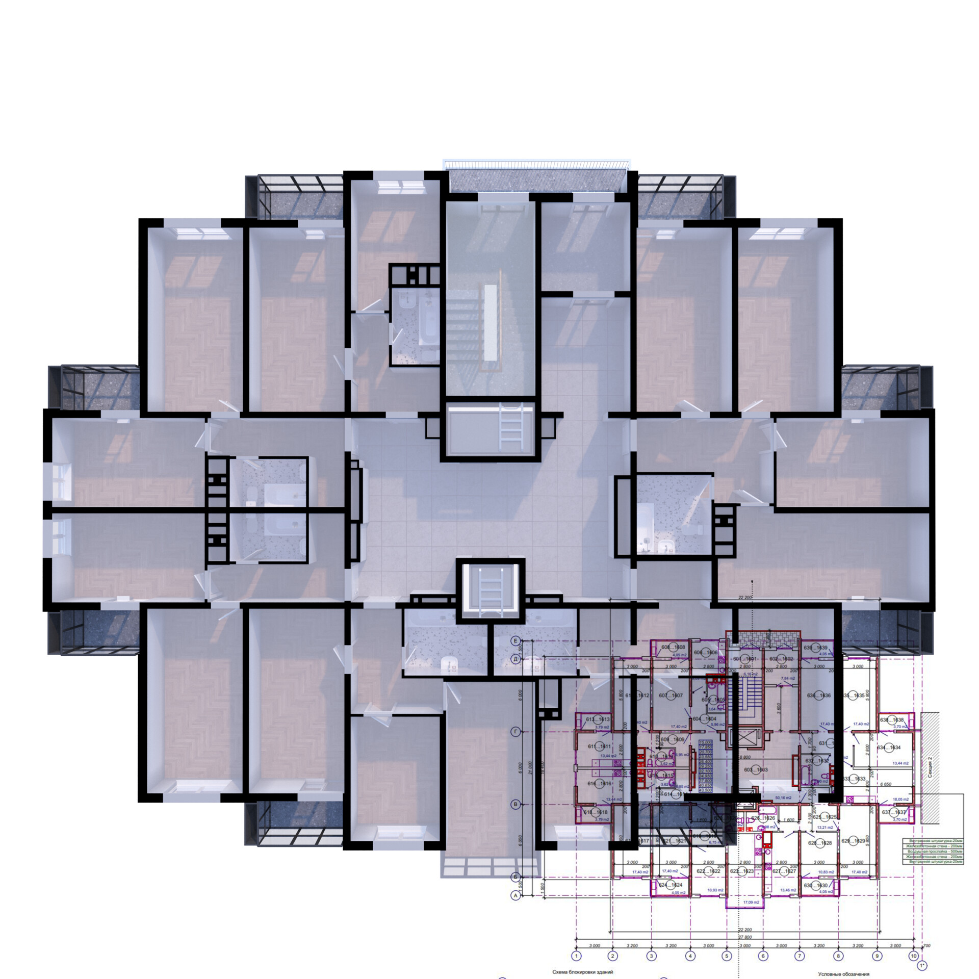 ArtStation - Floor layout of the 16-storey Anapa building