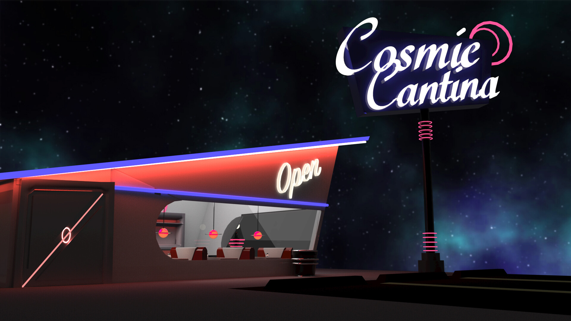 ArtStation - Space Diner 3D Model