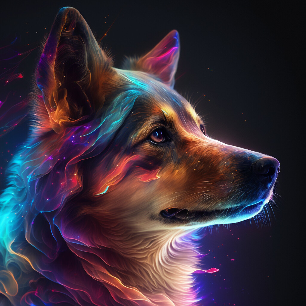 ArtStation - Colourful Dog