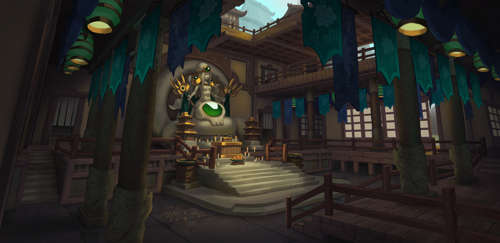 ArtStation - Fantasy Temple Hall