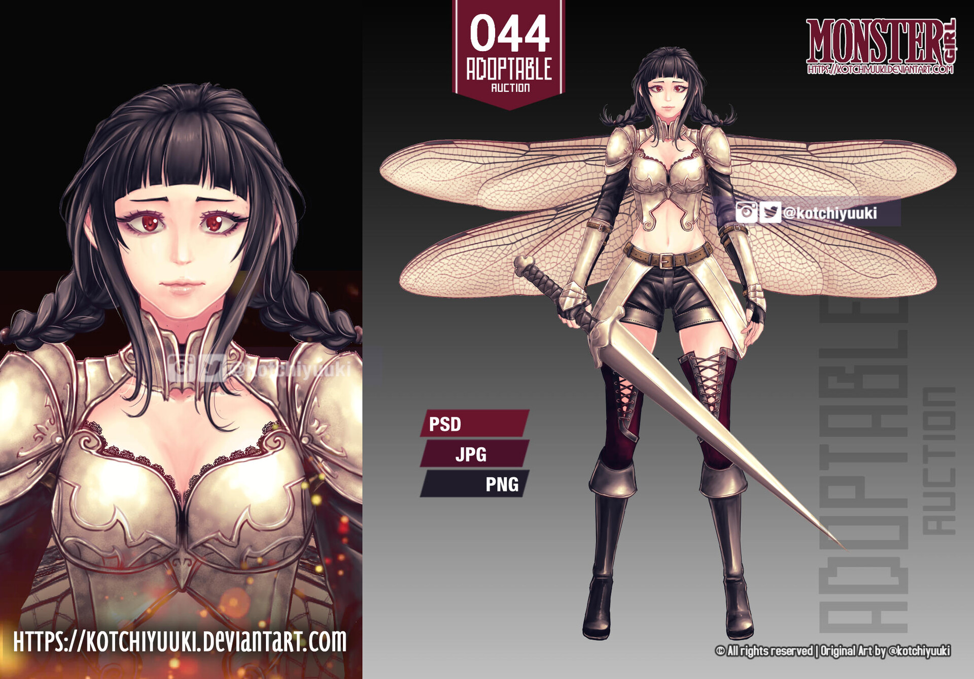 ArtStation - Adoptable no.44 Dragonfly GIRL