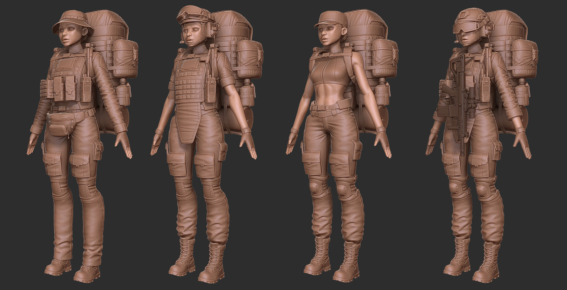 ArtStation - Modular Stylized Heroine Soldier for Film