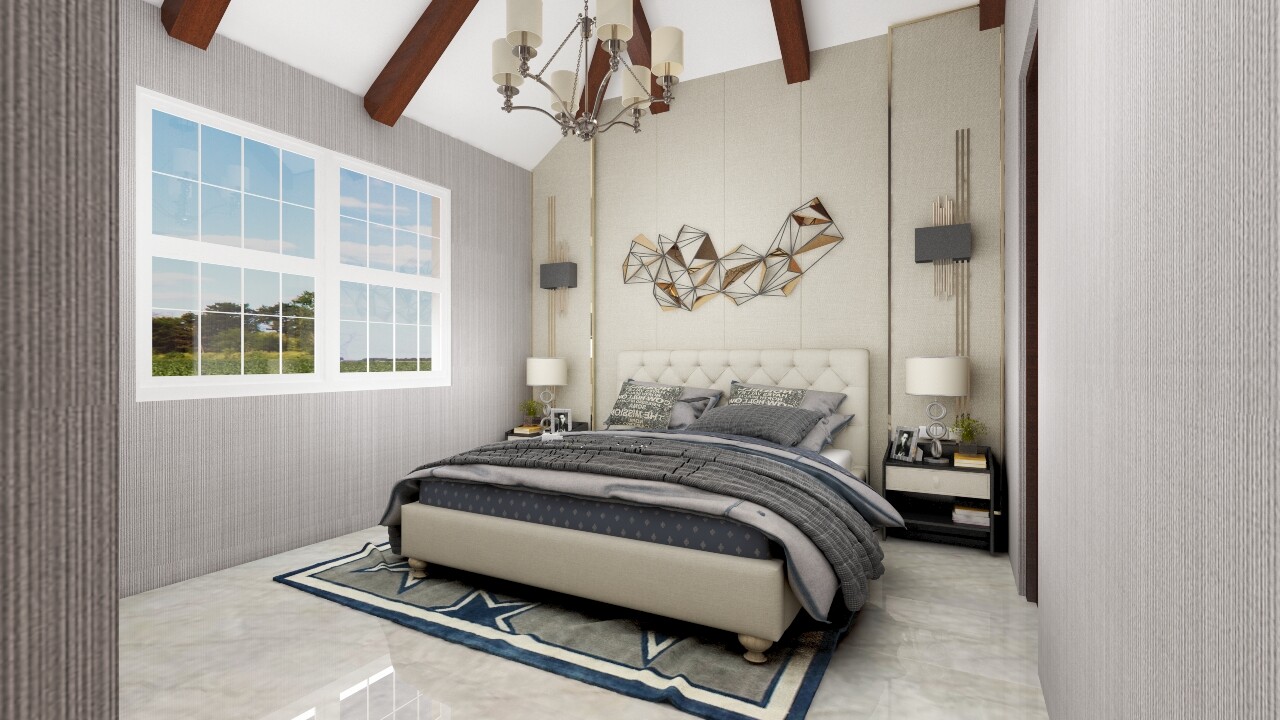 ArtStation - Guest bedroom 3D Rendering