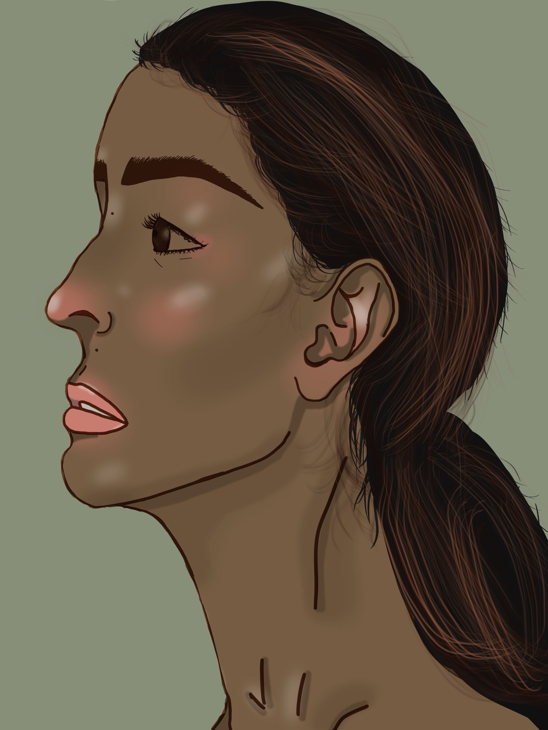 ArtStation - Side profile study.