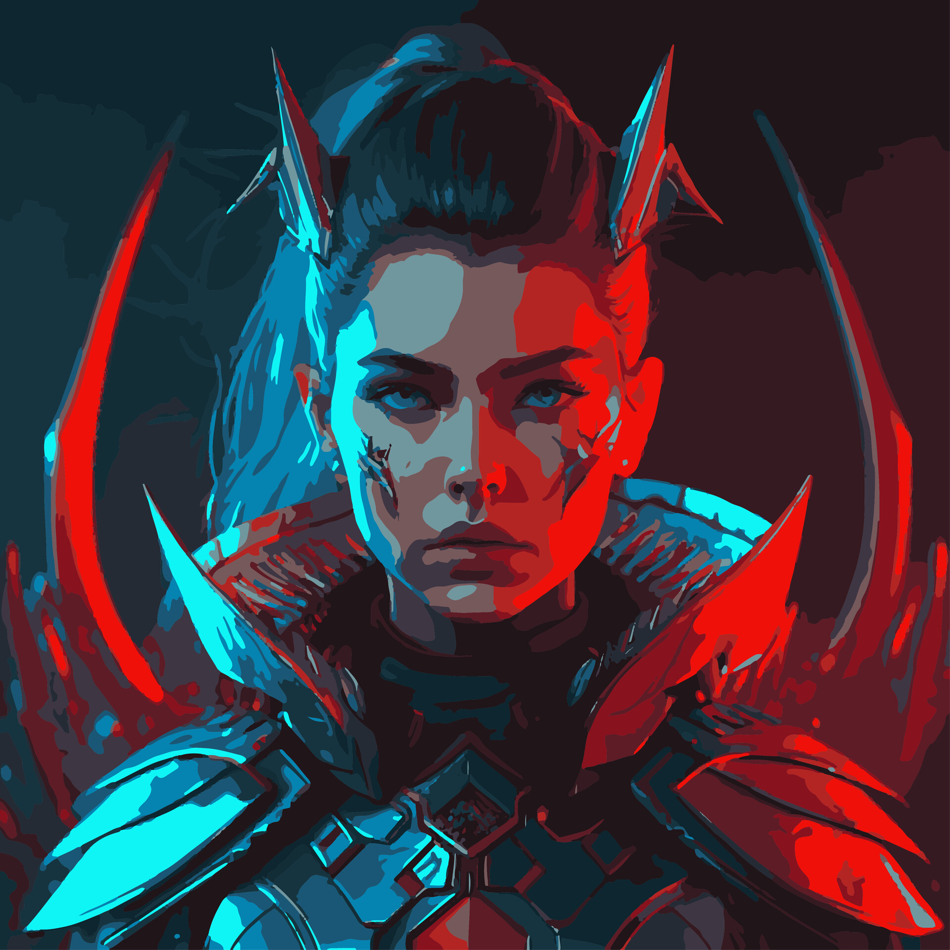 ArtStation - Fantasy Warrior Woman Vector Art 2