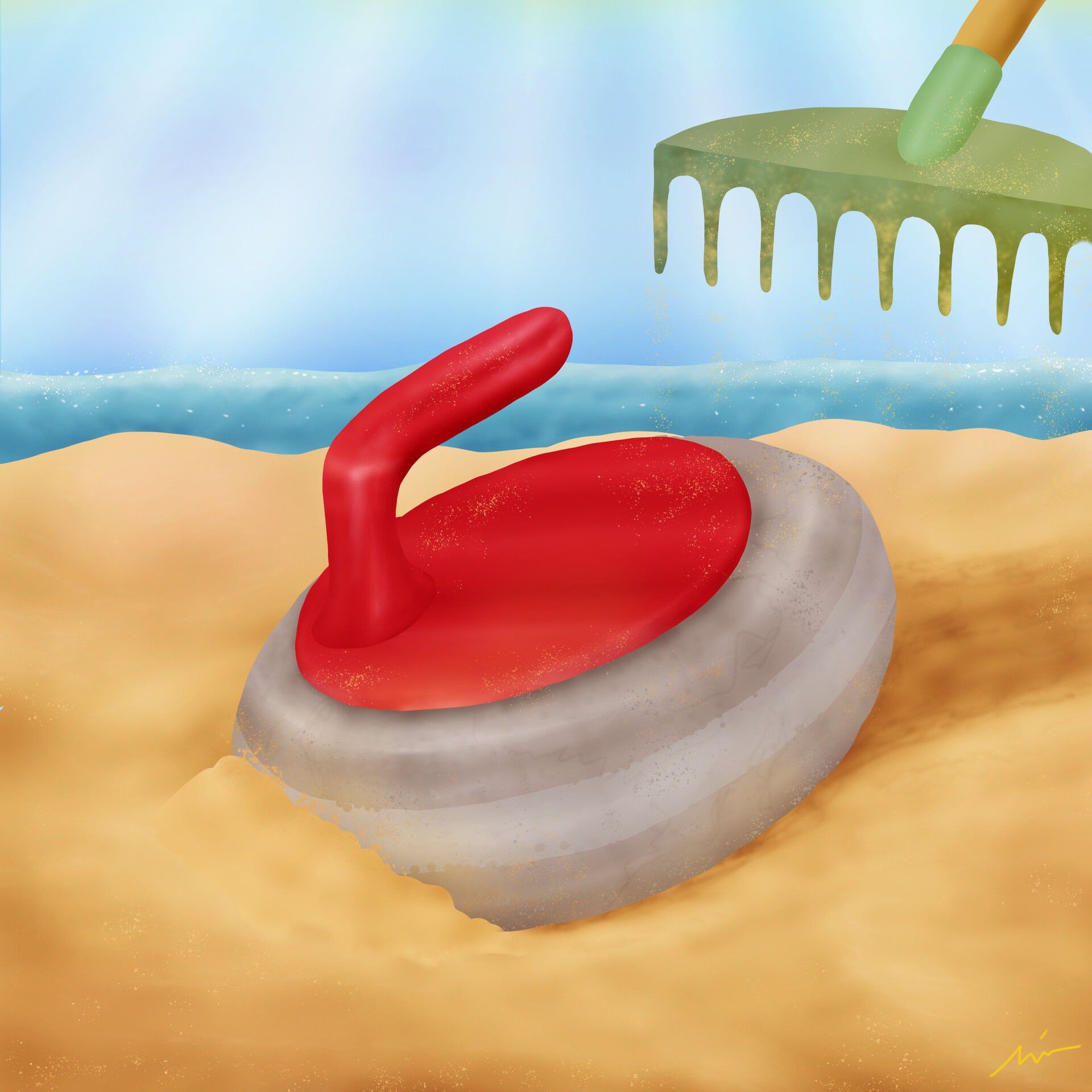 ArtStation - Beach Curling
