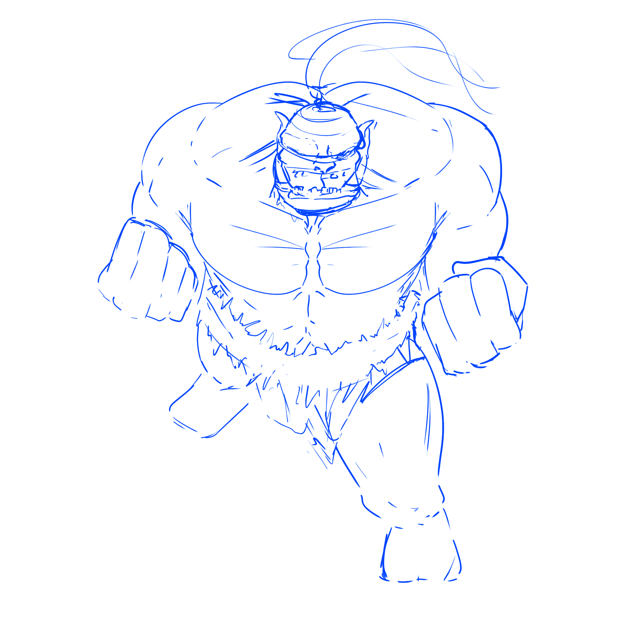 how to draw a orc step by step