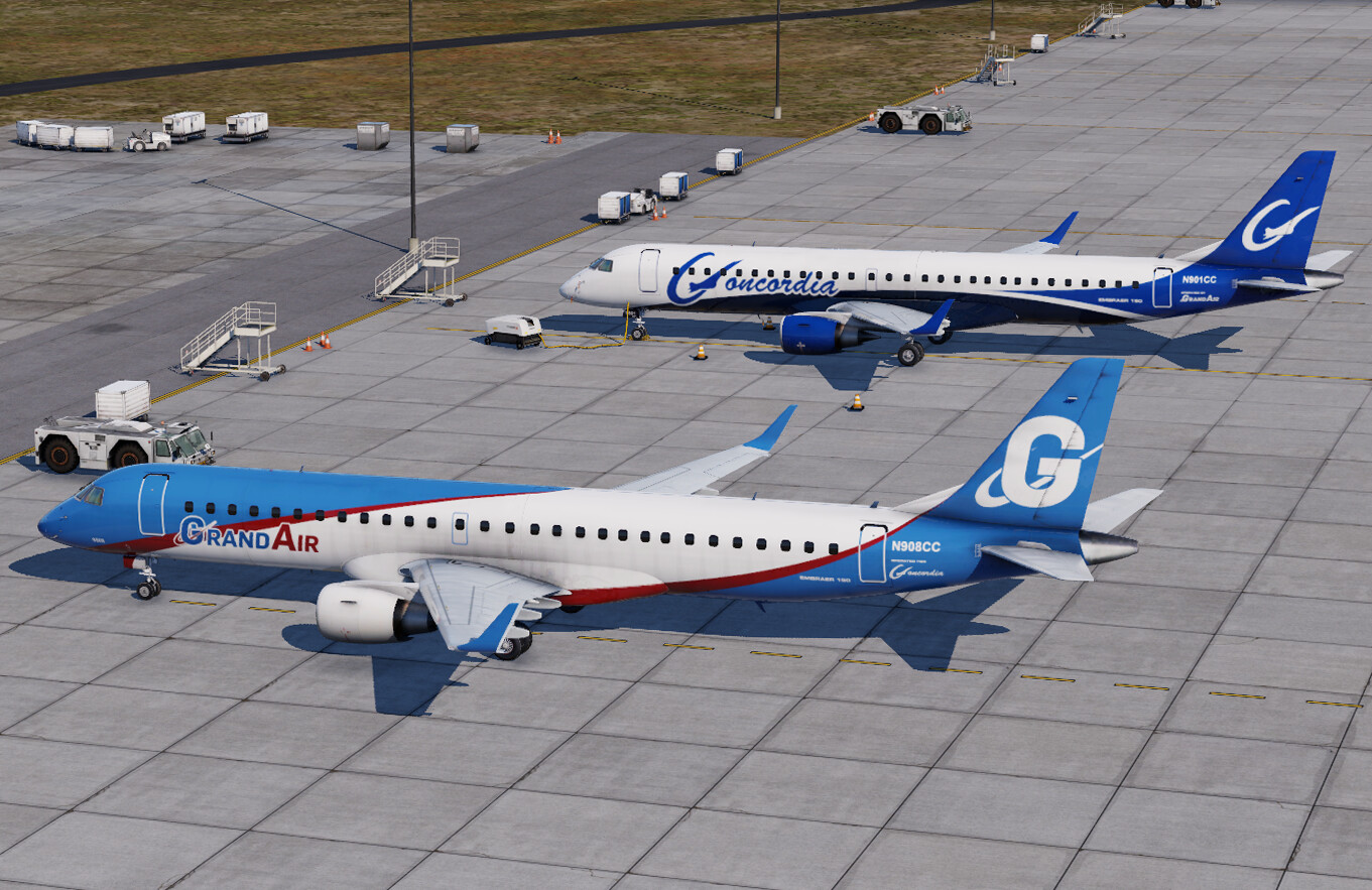 Joey Cao - Grand Air (virtual airline) Embraer E195 livery design