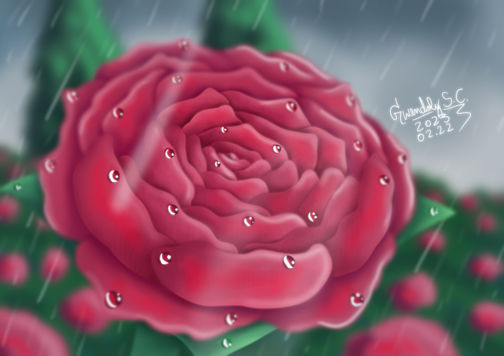ArtStation - The Rain Rose - by Gwendoly S.C.