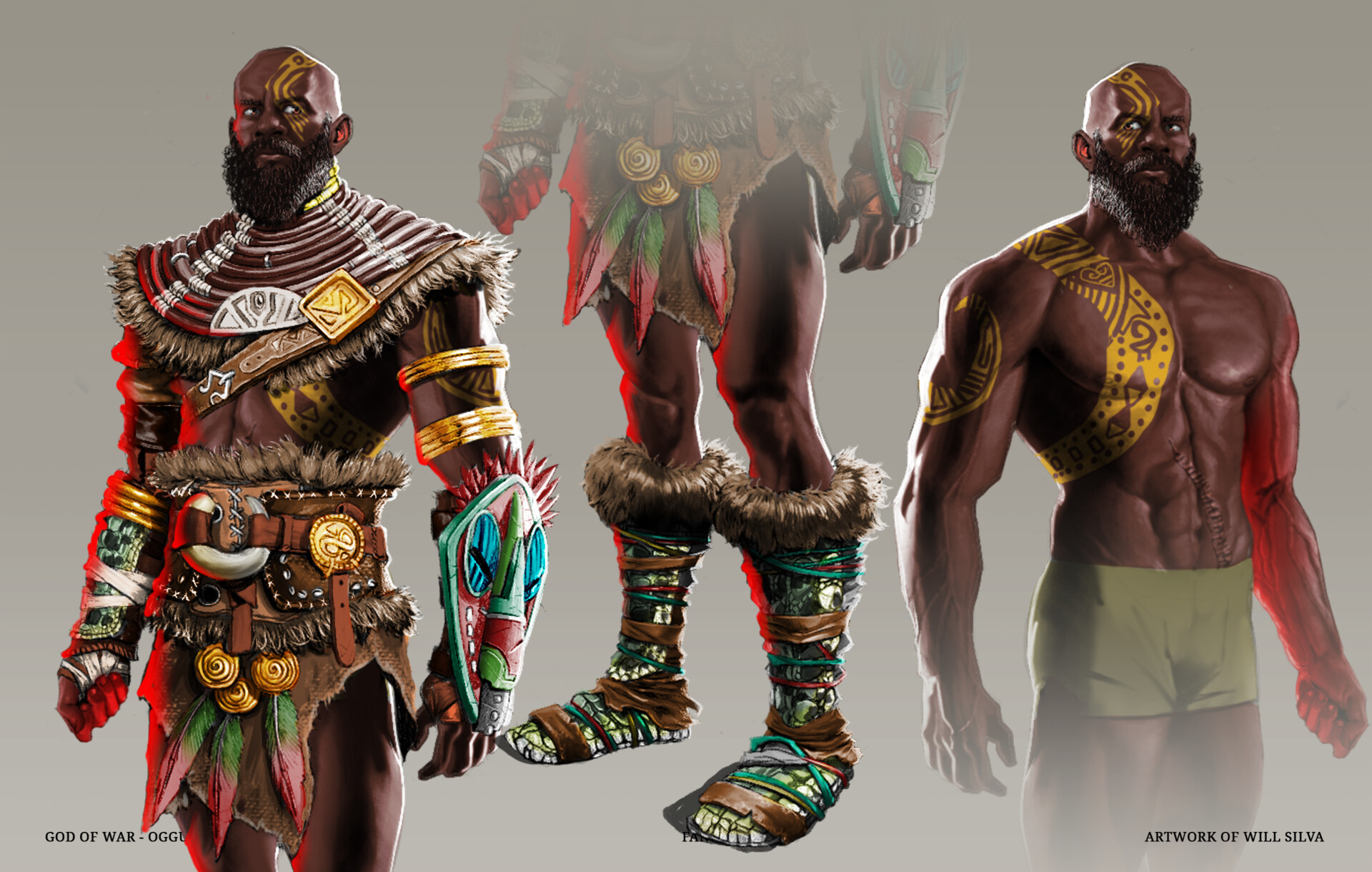 ArtStation - African Kratos - God of war fan art