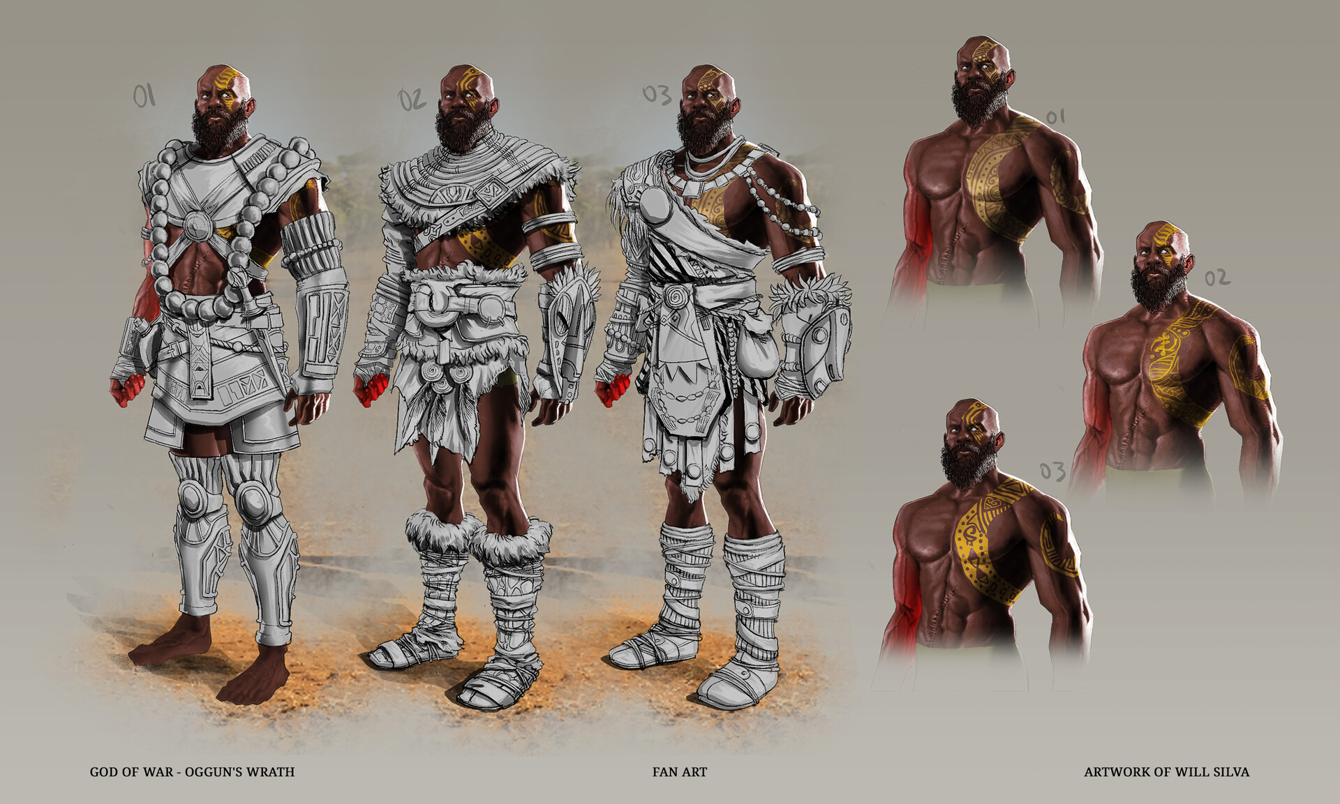 Will Silva - African Kratos - God of war fan art