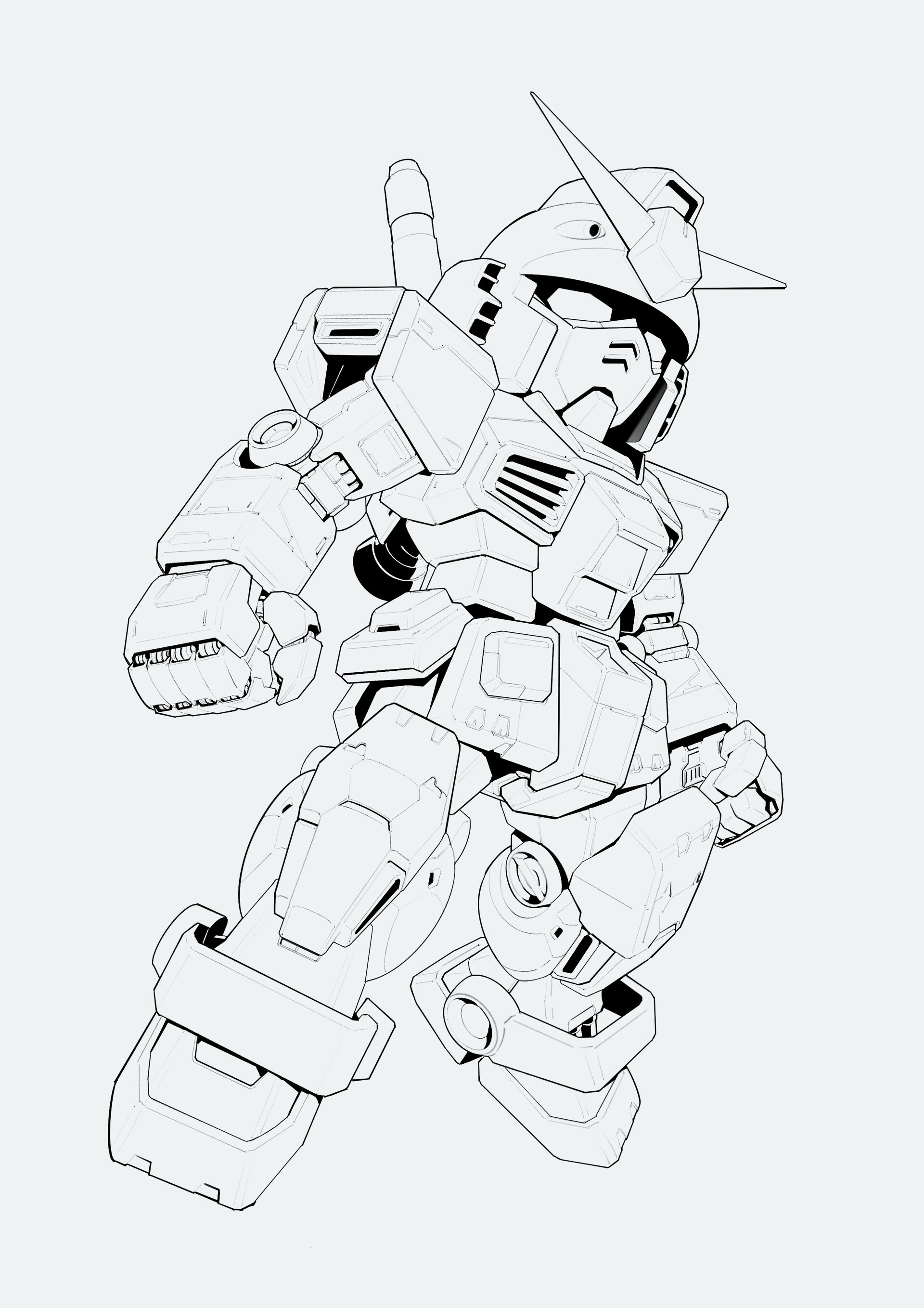 chibi gundam coloring pages