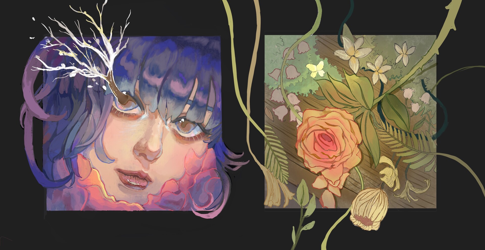 ArtStation - Neon and Rose