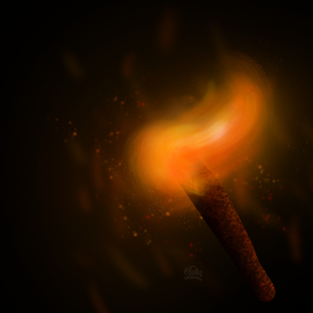 ArtStation - Flaming Torch Illustration