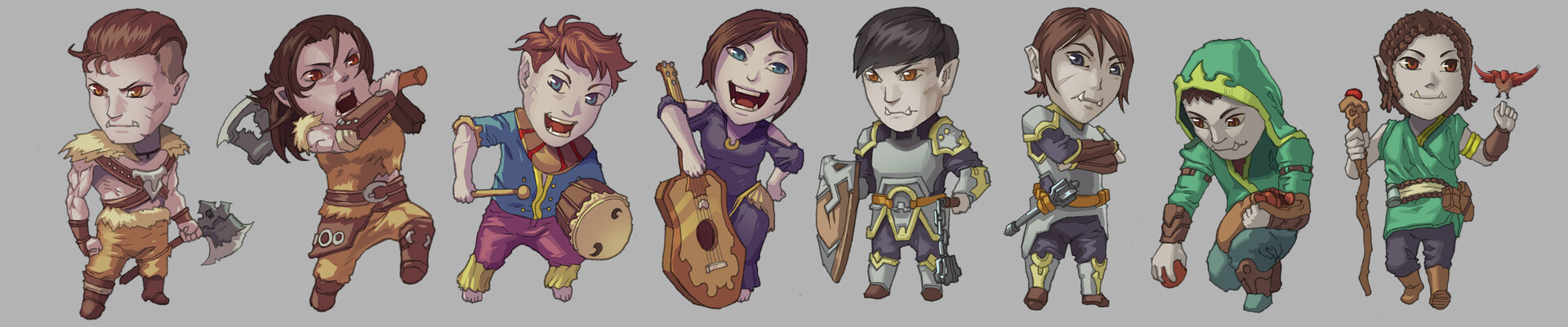 ArtStation - DND Half Orc Playable Characters Set 1