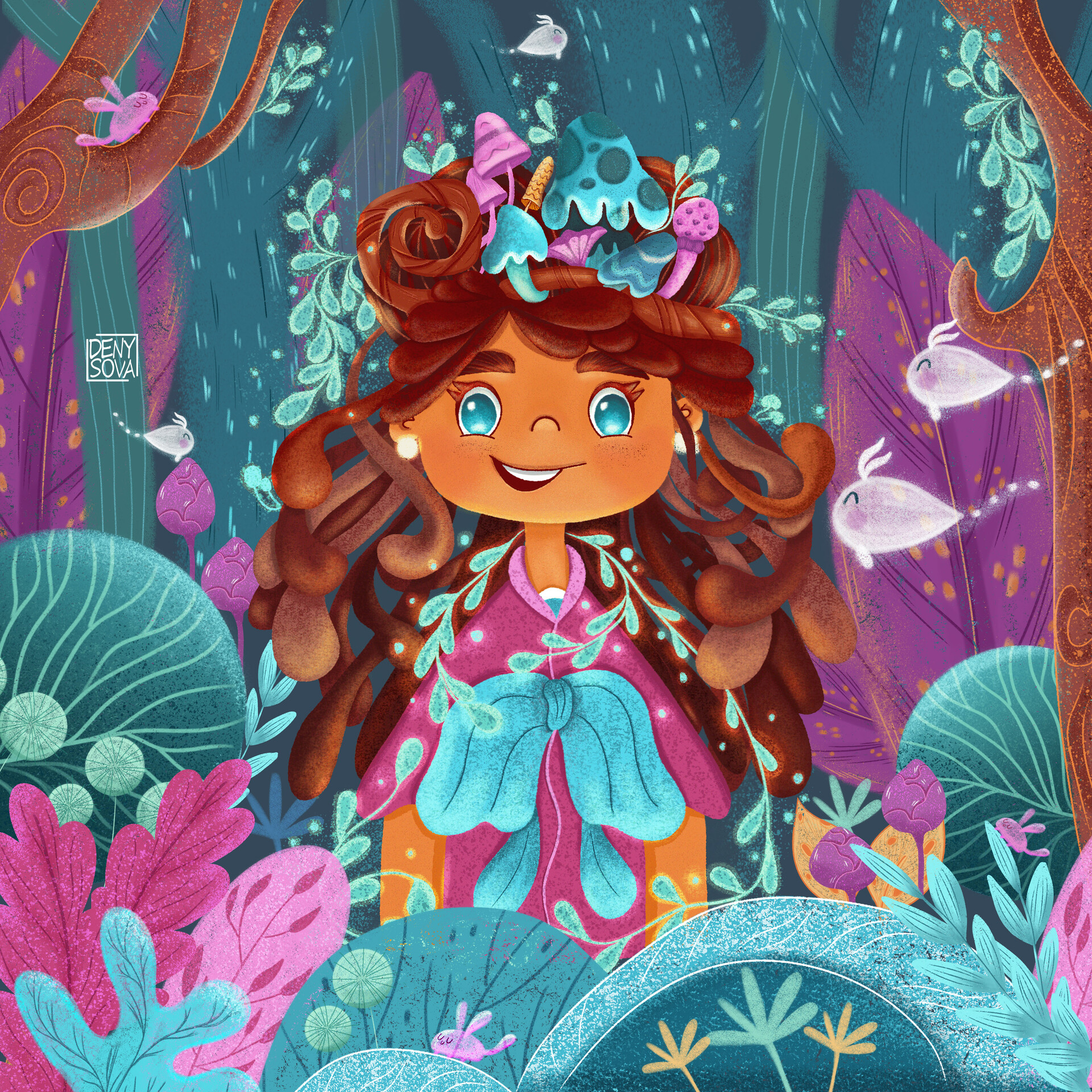 ArtStation - Girl in a magical forest for app JIGSAWpuzzleuniverse