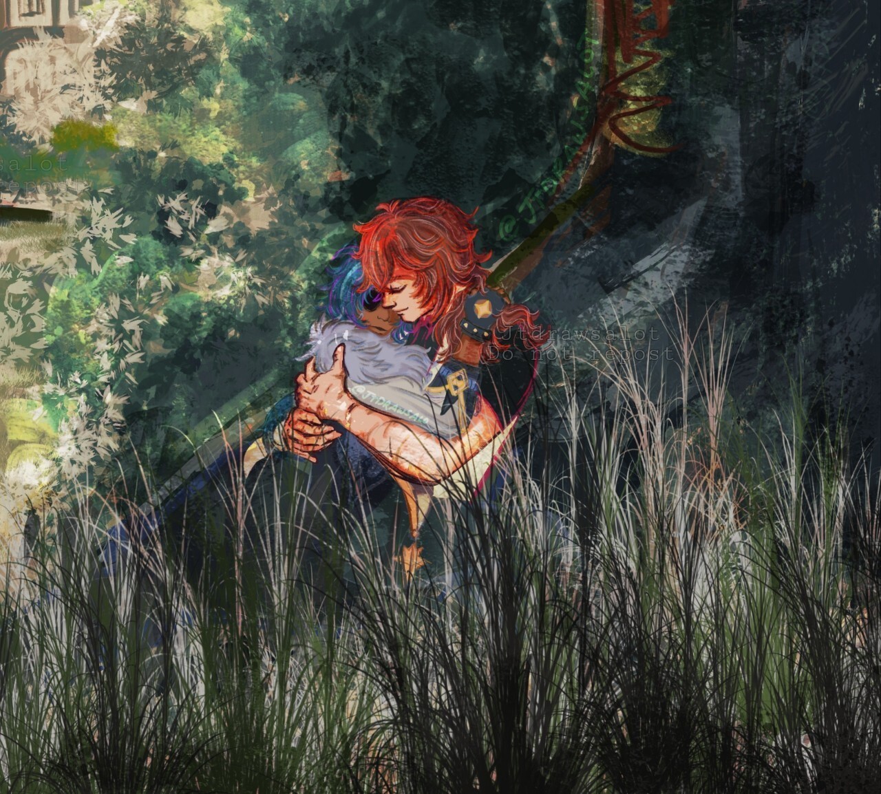 ArtStation - Luckae romance cover painting
