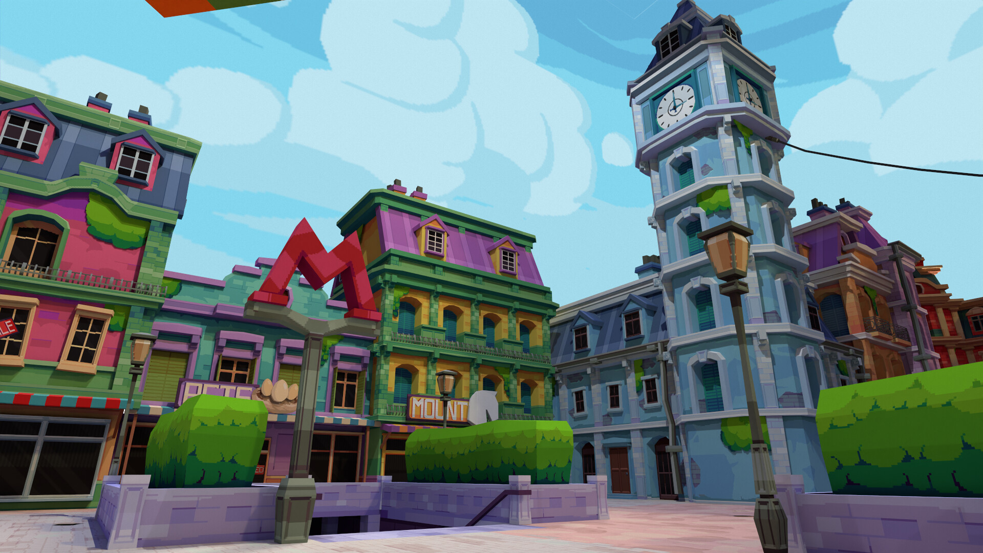 ArtStation - Cartoon low poly town