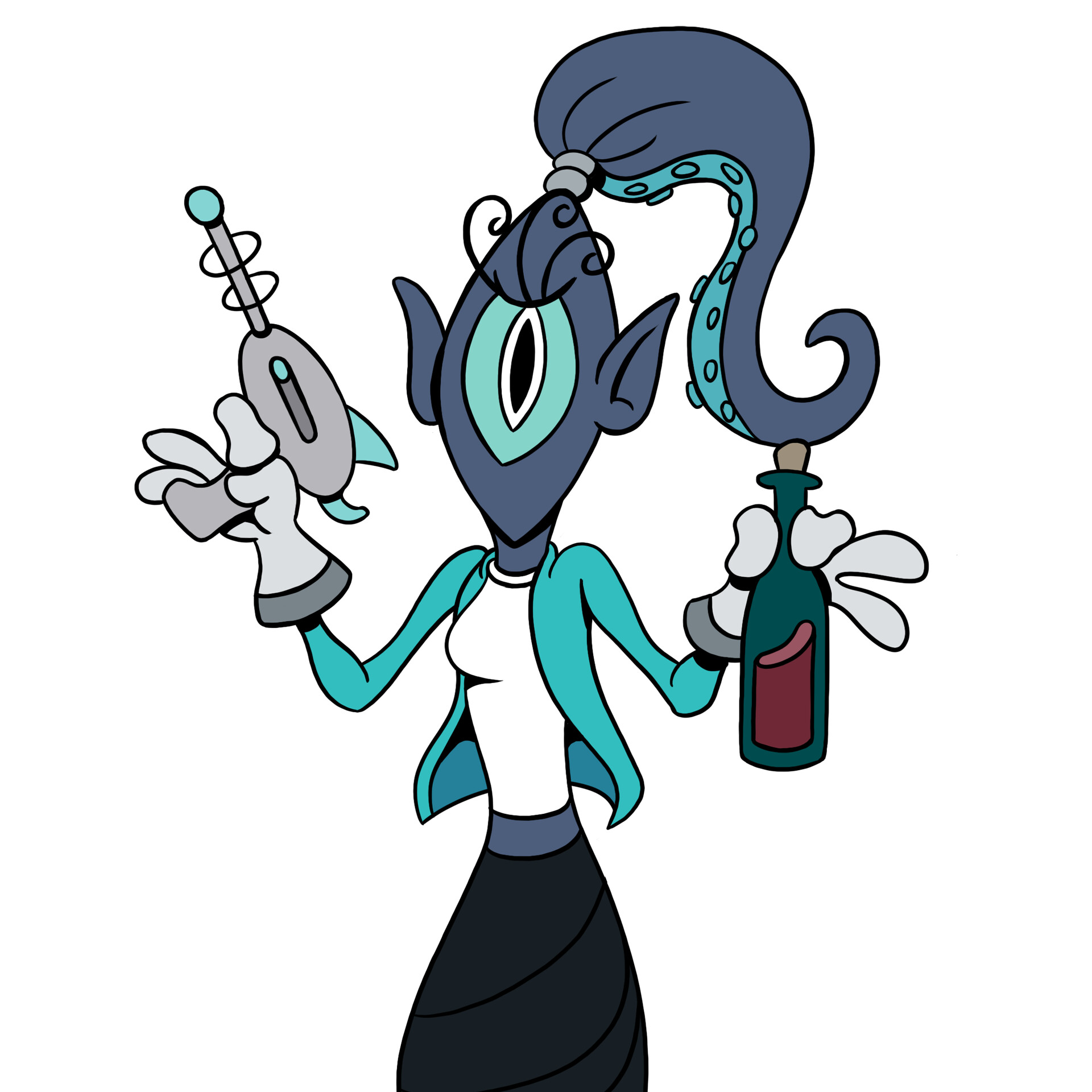 ArtStation - Alien Party-Goer - - Visual Novel Character Sprite