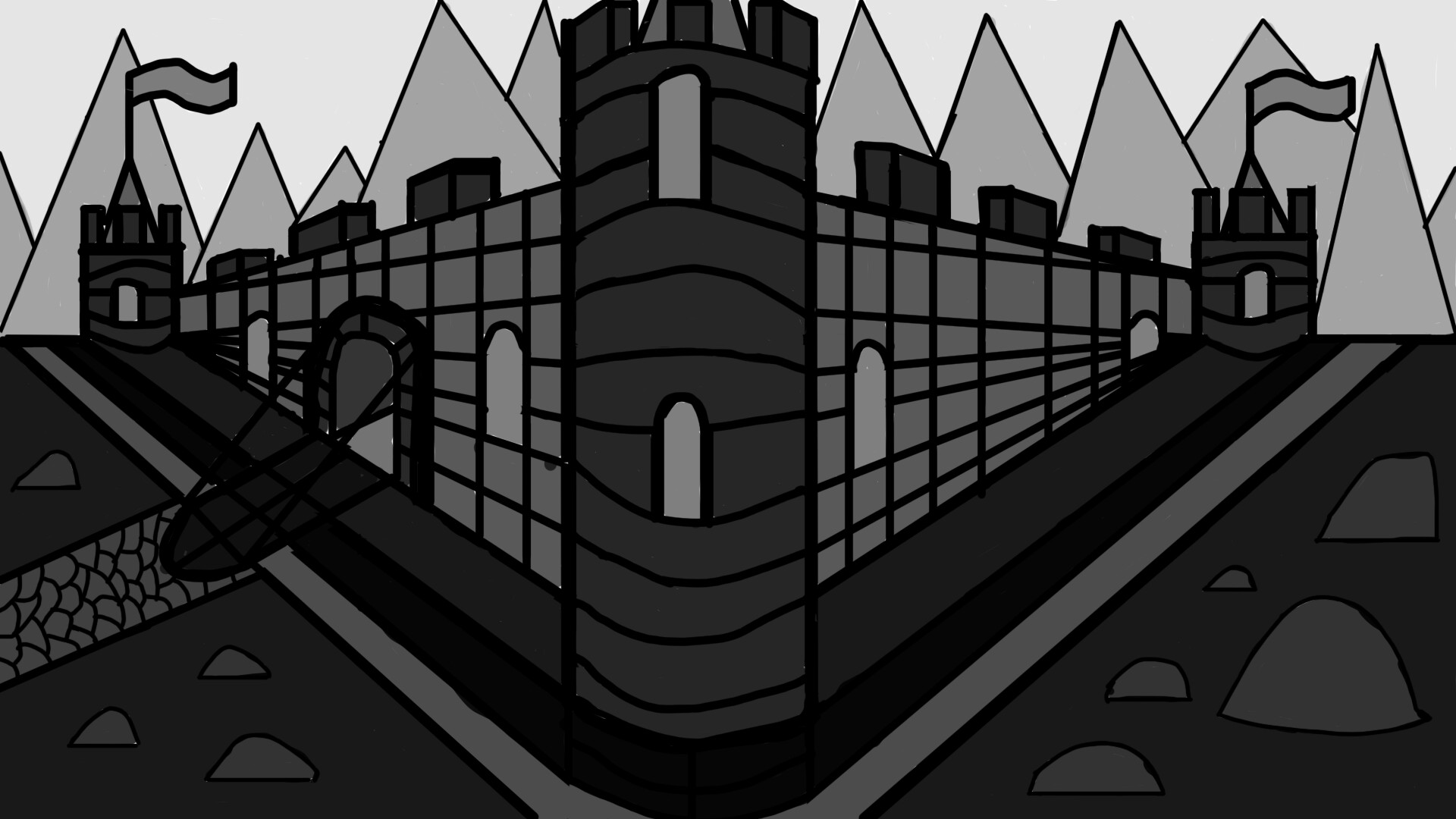 ArtStation - Two-Point Perspective Castle