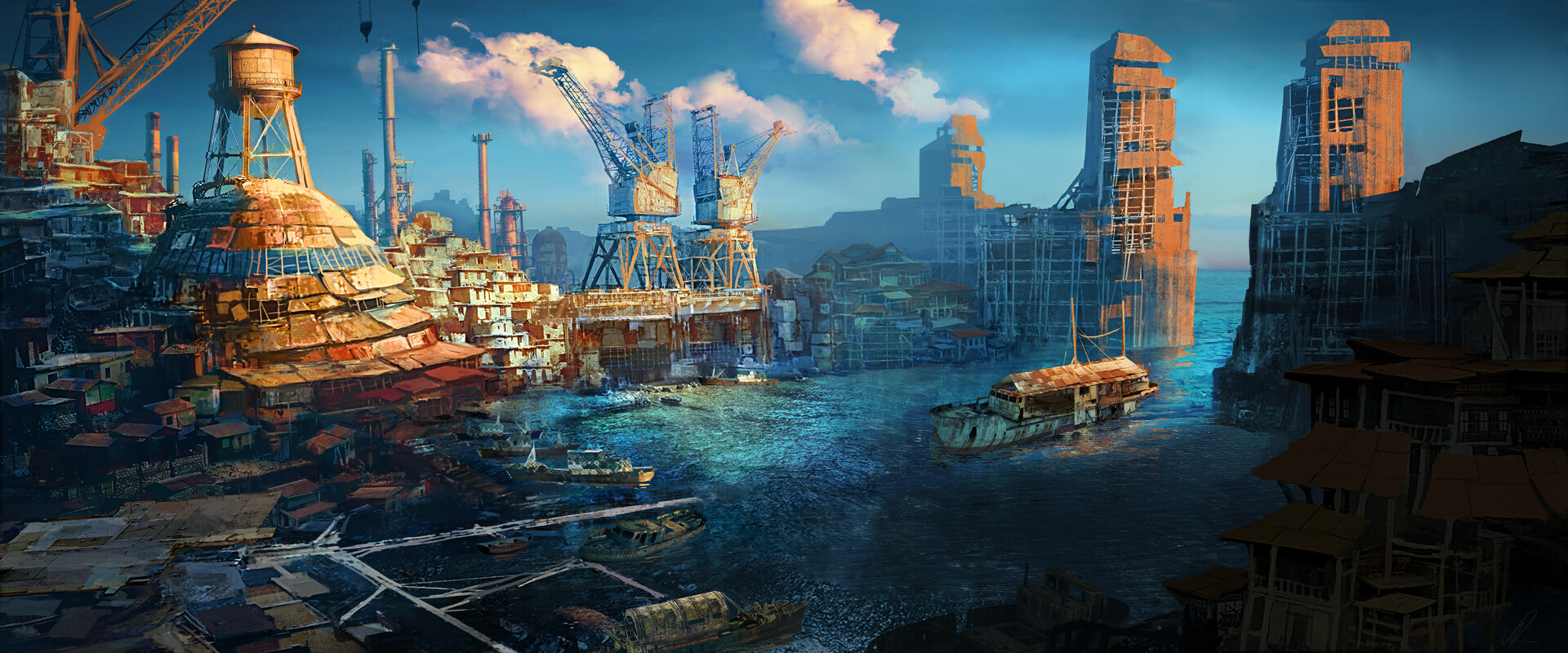 ArtStation - Post apocalyptic Floating City project made at Focal Point ...