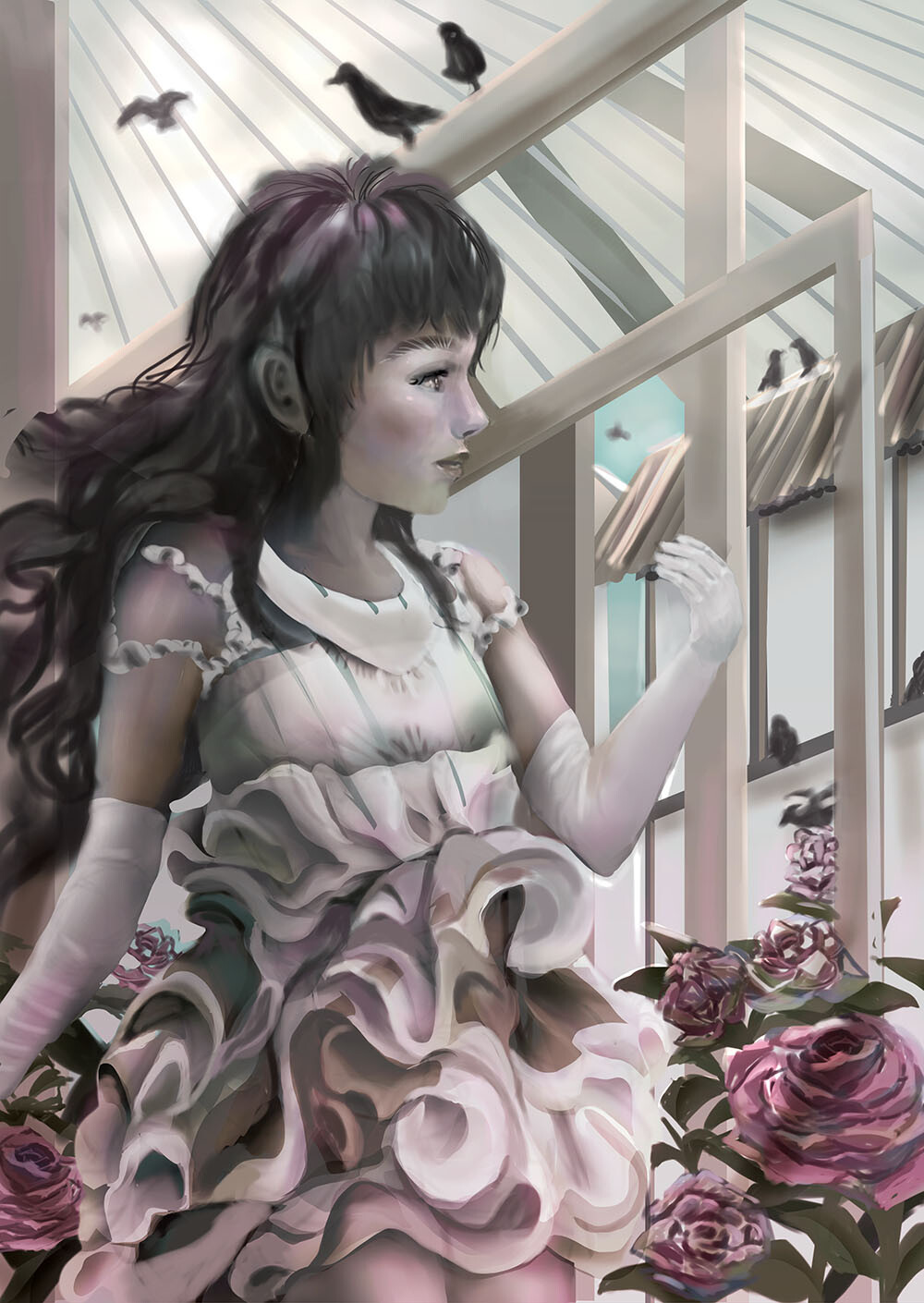 ArtStation - Girl Around Roses