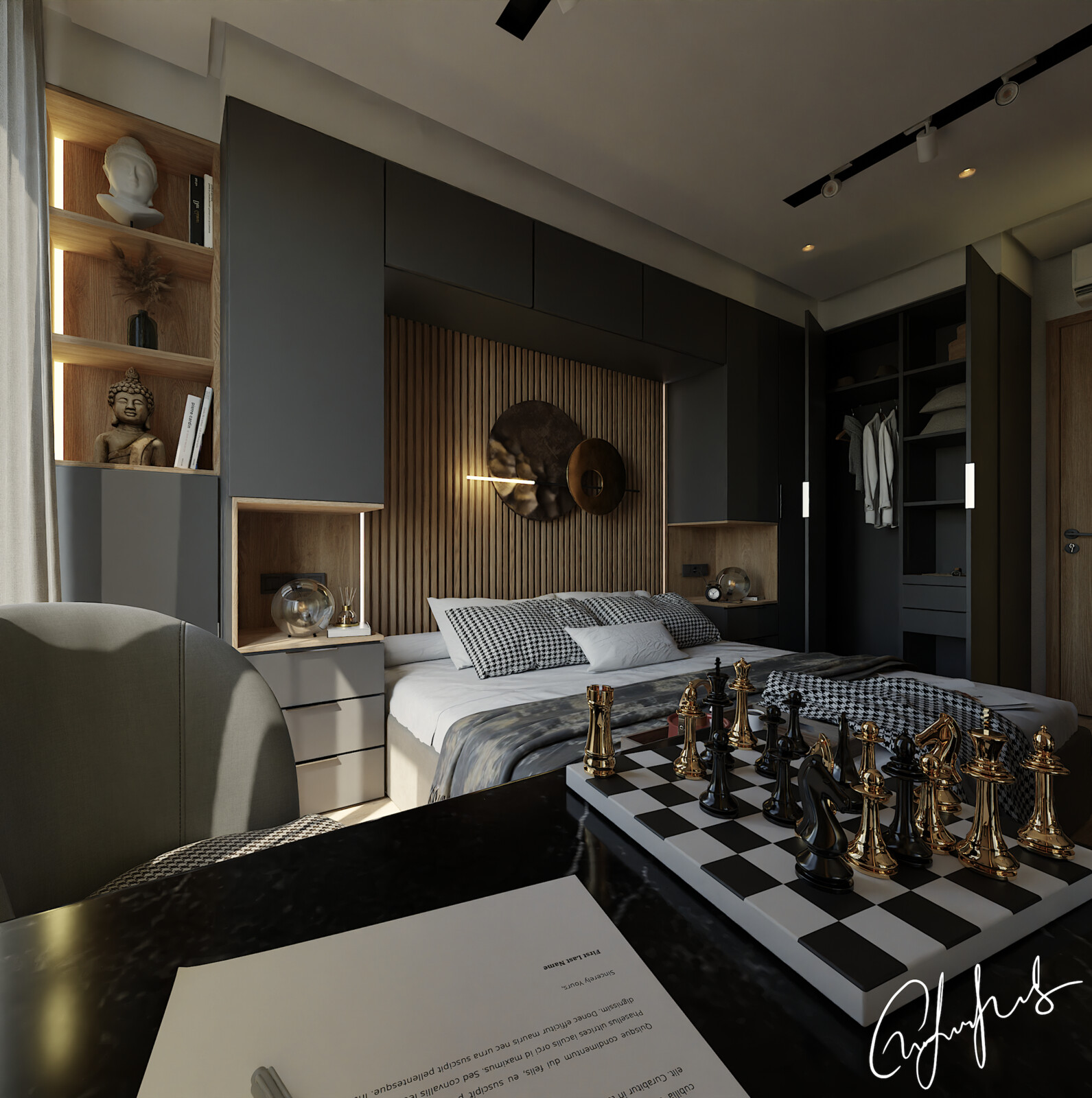 guermah mohamed - Photorealistic Bedroom with Blend software