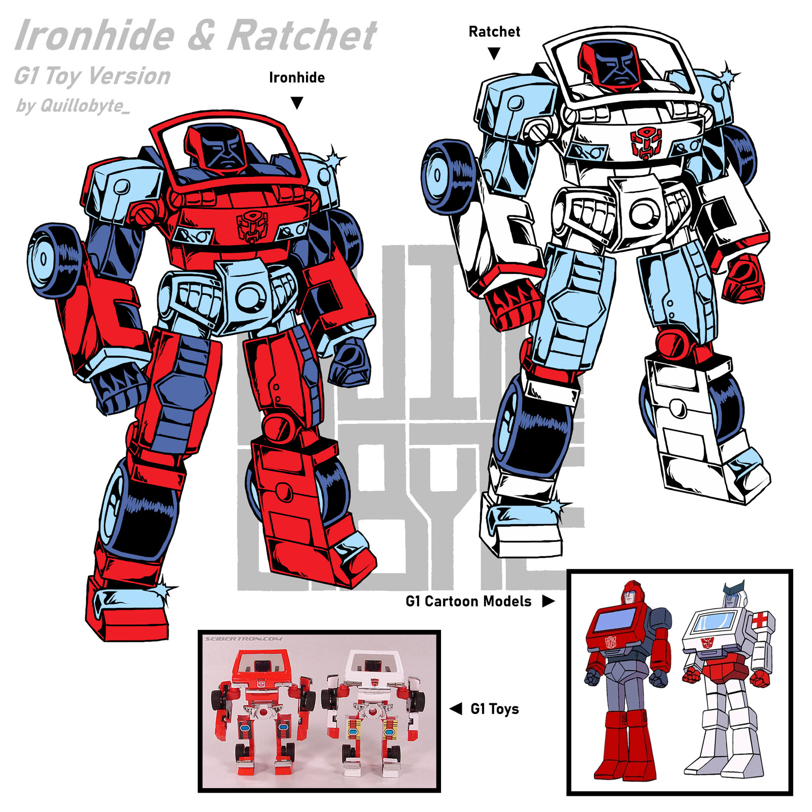 Quillobyte - Ironhide & Ratchet - G1 Toy Version