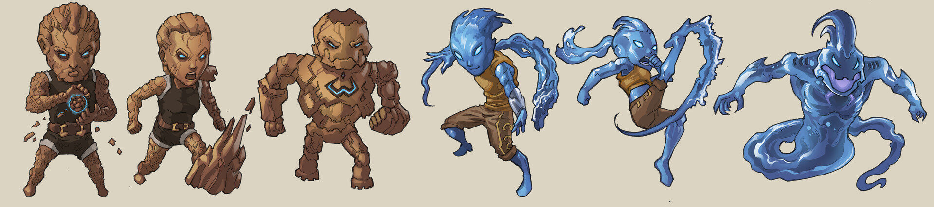 ArtStation - DND Rock and Water Elemental Characters