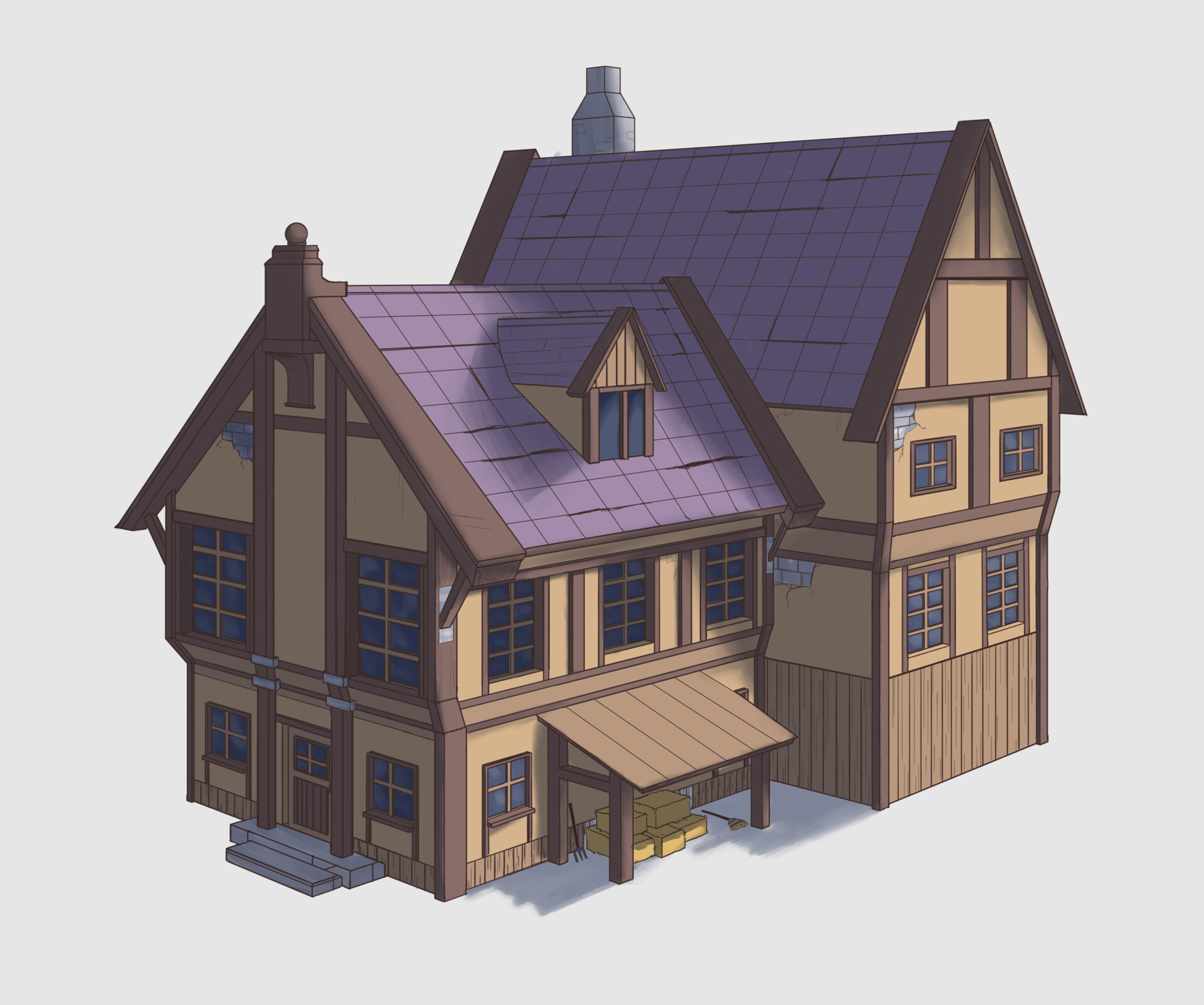 ArtStation - half-timbered house