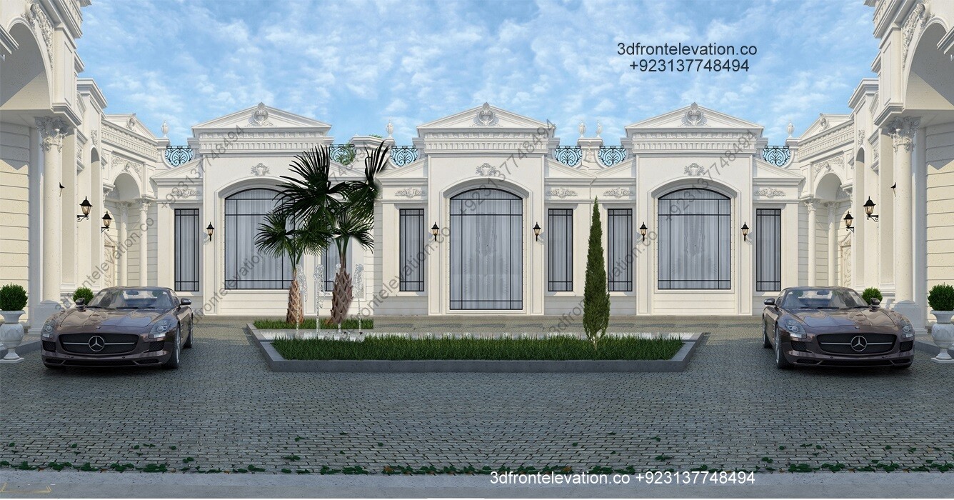 ArtStation - 10 Kanal Big FarmHouse with Classic Royaol White Palace ...