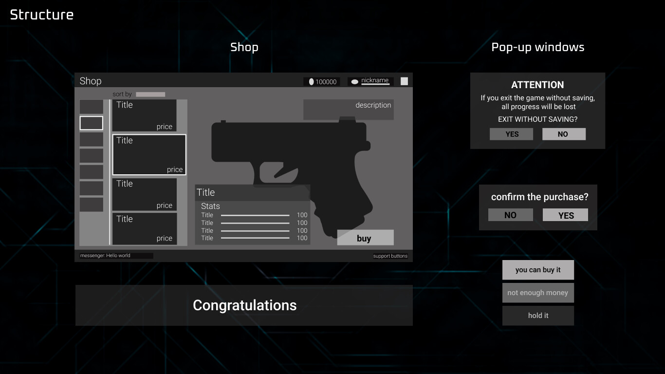 Anastasia Belaia - Weapon shop (UI/UX design)