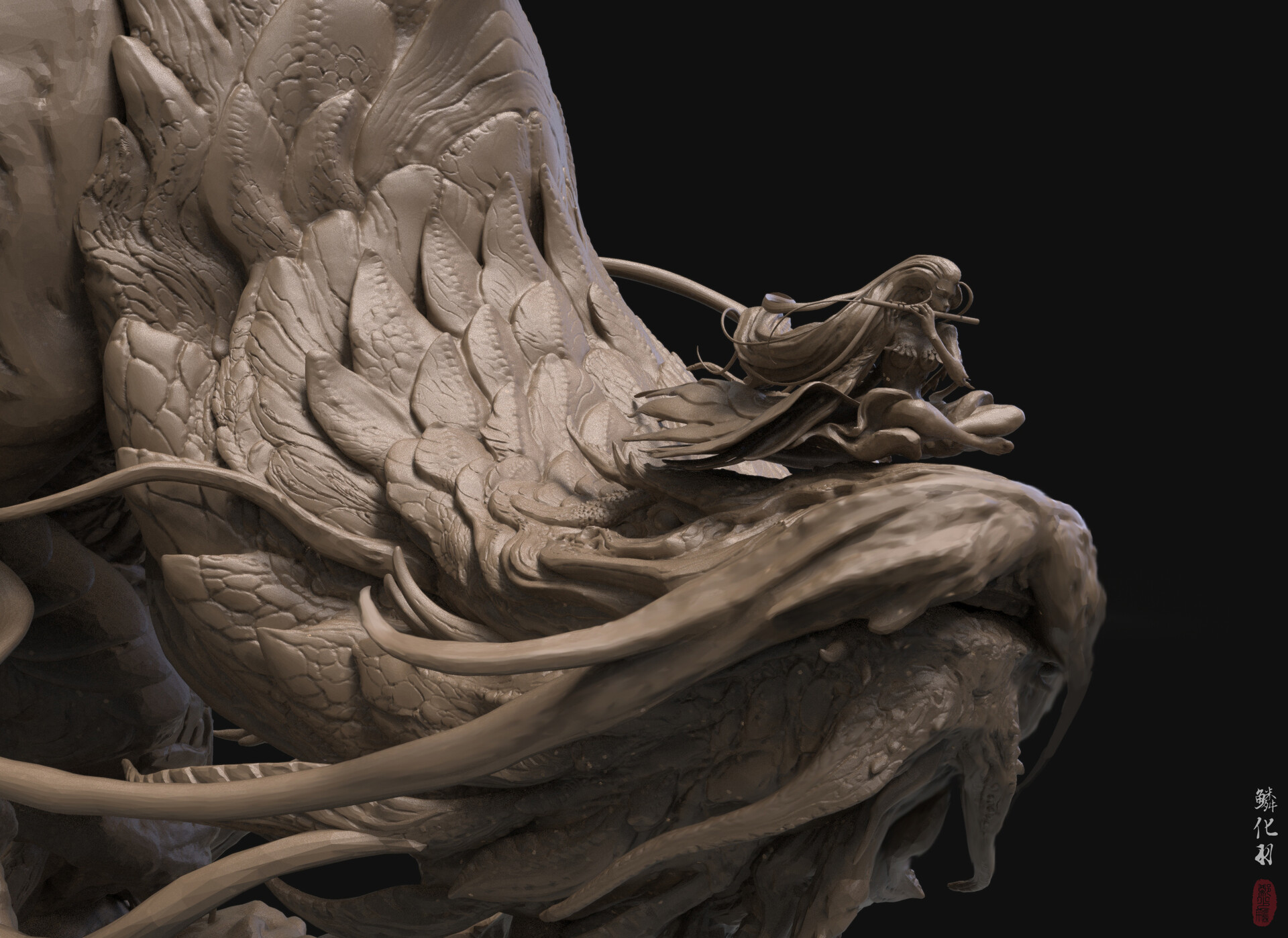ArtStation - Scale Evolution Feather（鳞化羽）WIP
