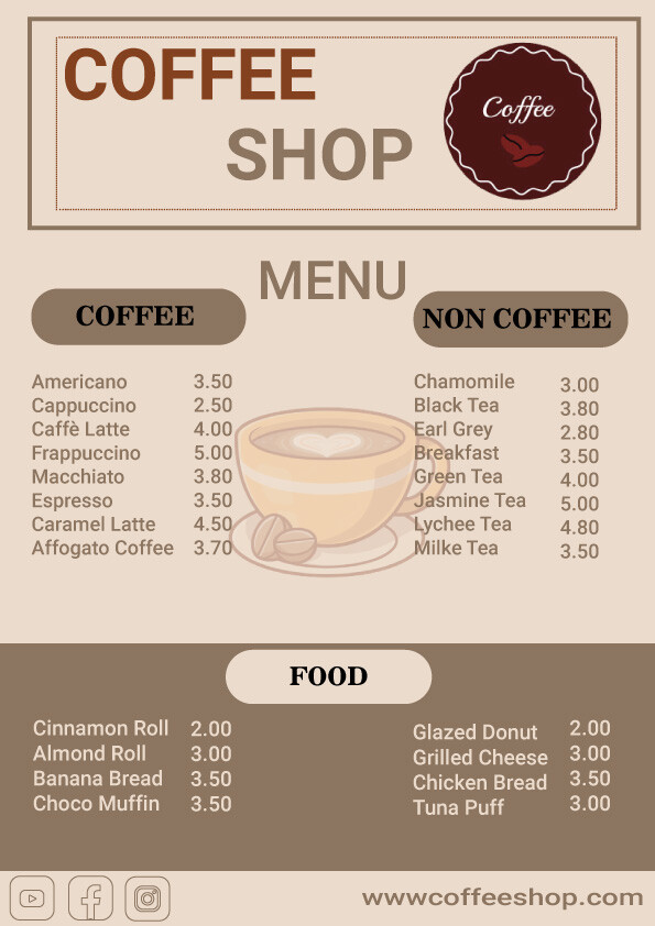 ArtStation - ☕️ COFFEE SHOP MENU CARD 📓