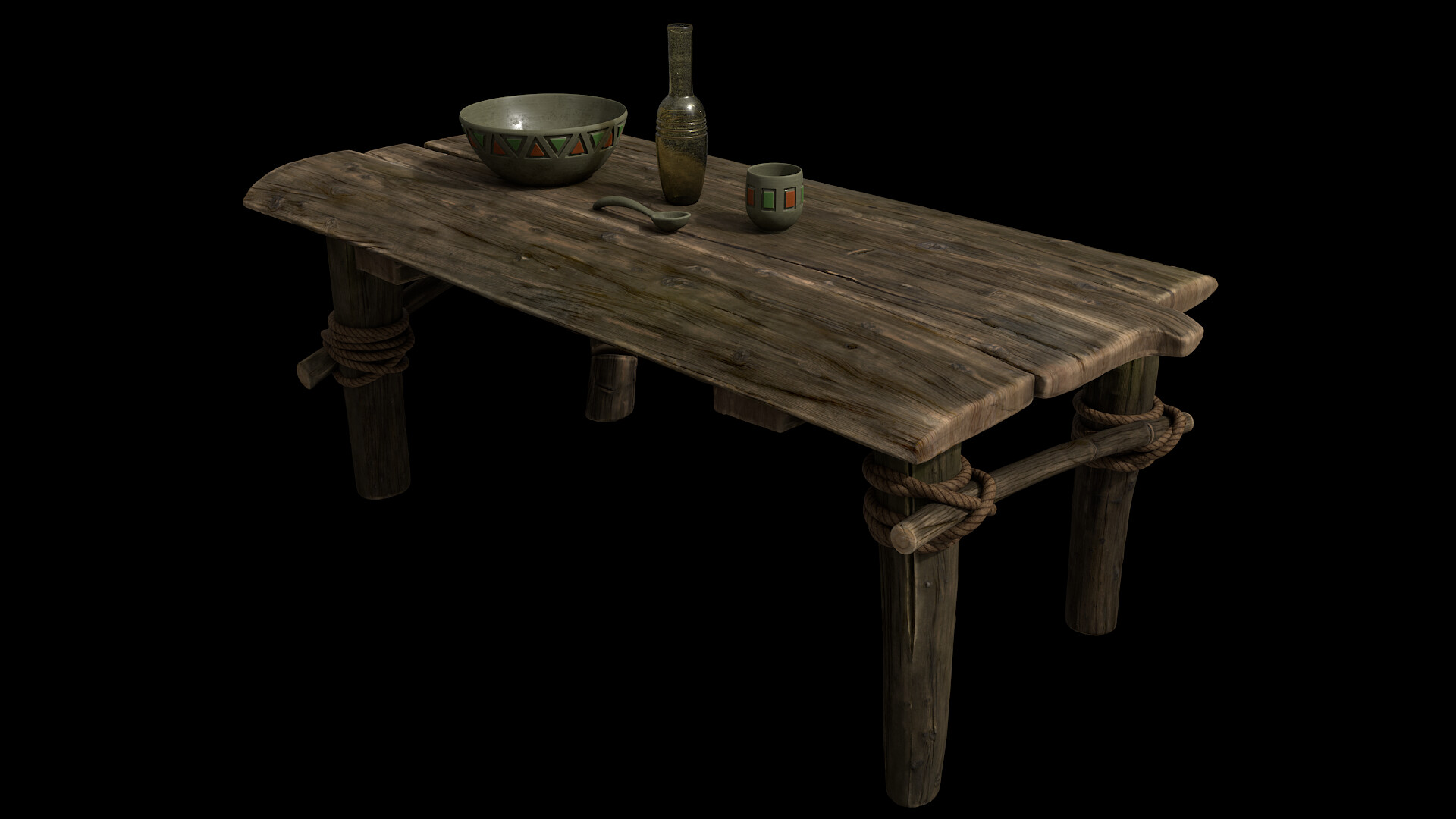 ArtStation - Urfin Juse 2. Props shading, texturing. Wood table