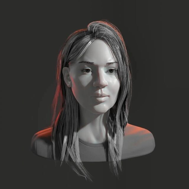 ArtStation - Women portrait Sculpture Blender