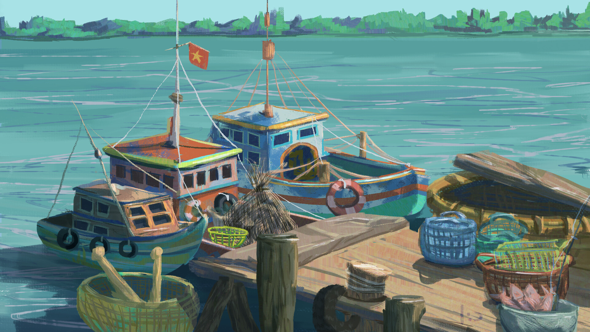 ArtStation - fishing ship in vietnam