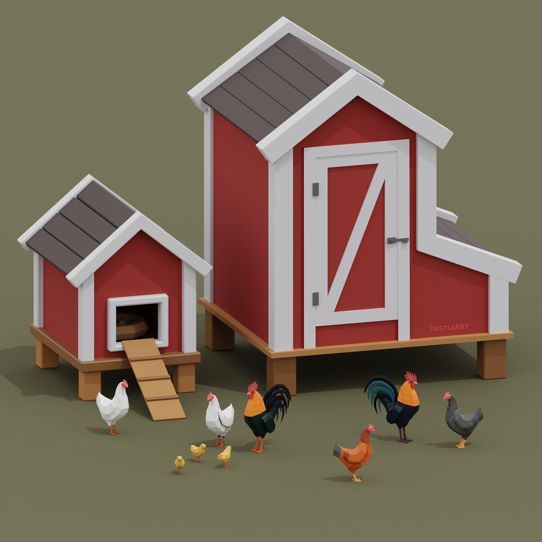 ArtStation - 3D Chickens