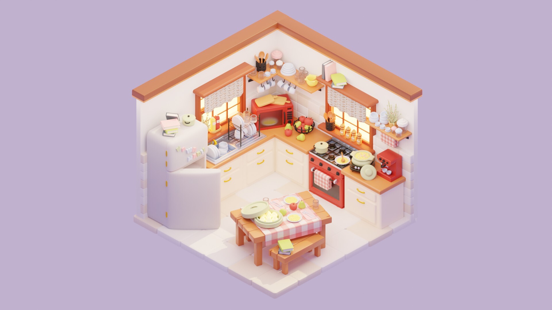 ArtStation - The cozy kitchen