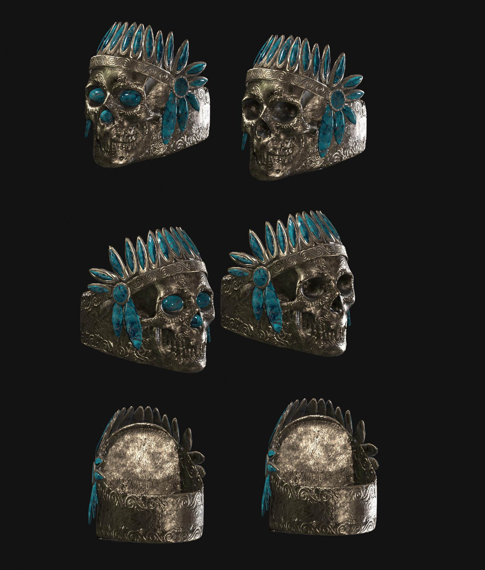 ArtStation - Sculpt - Skull Indian Ring