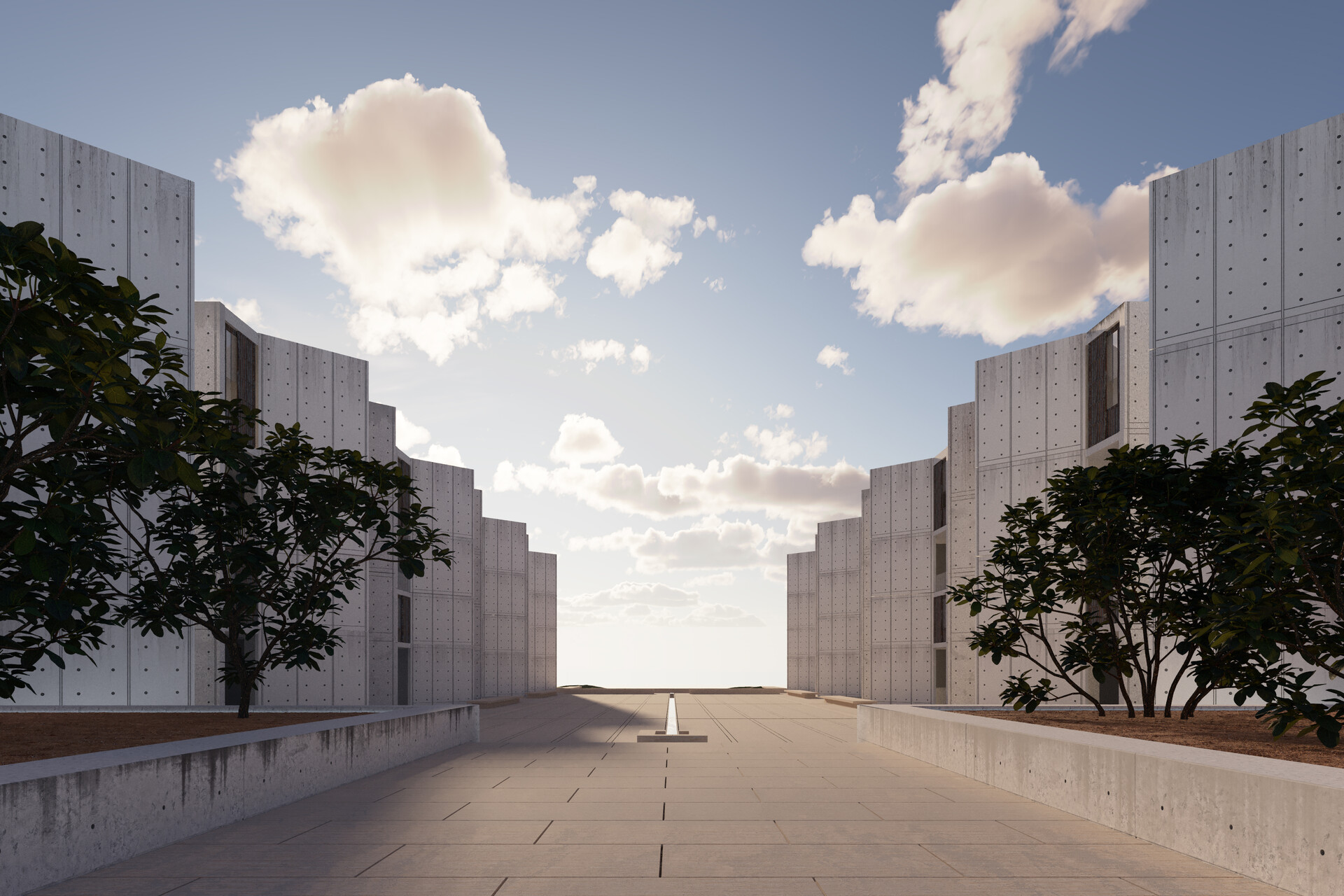 Louis Kahn Salk Institute Sunset