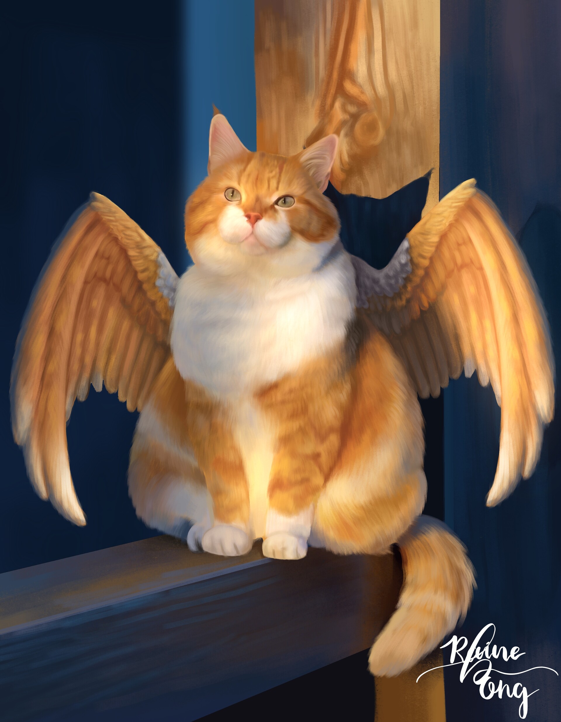 ArtStation - Winged Orange cat