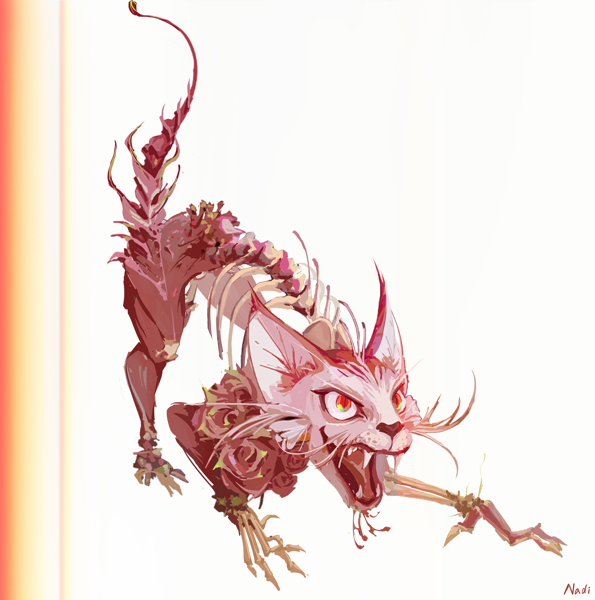 ArtStation - A cat infected by flowers