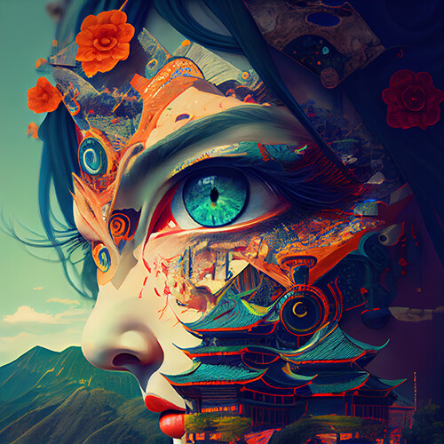ArtStation - A Psychedelic AI Journey through Japan