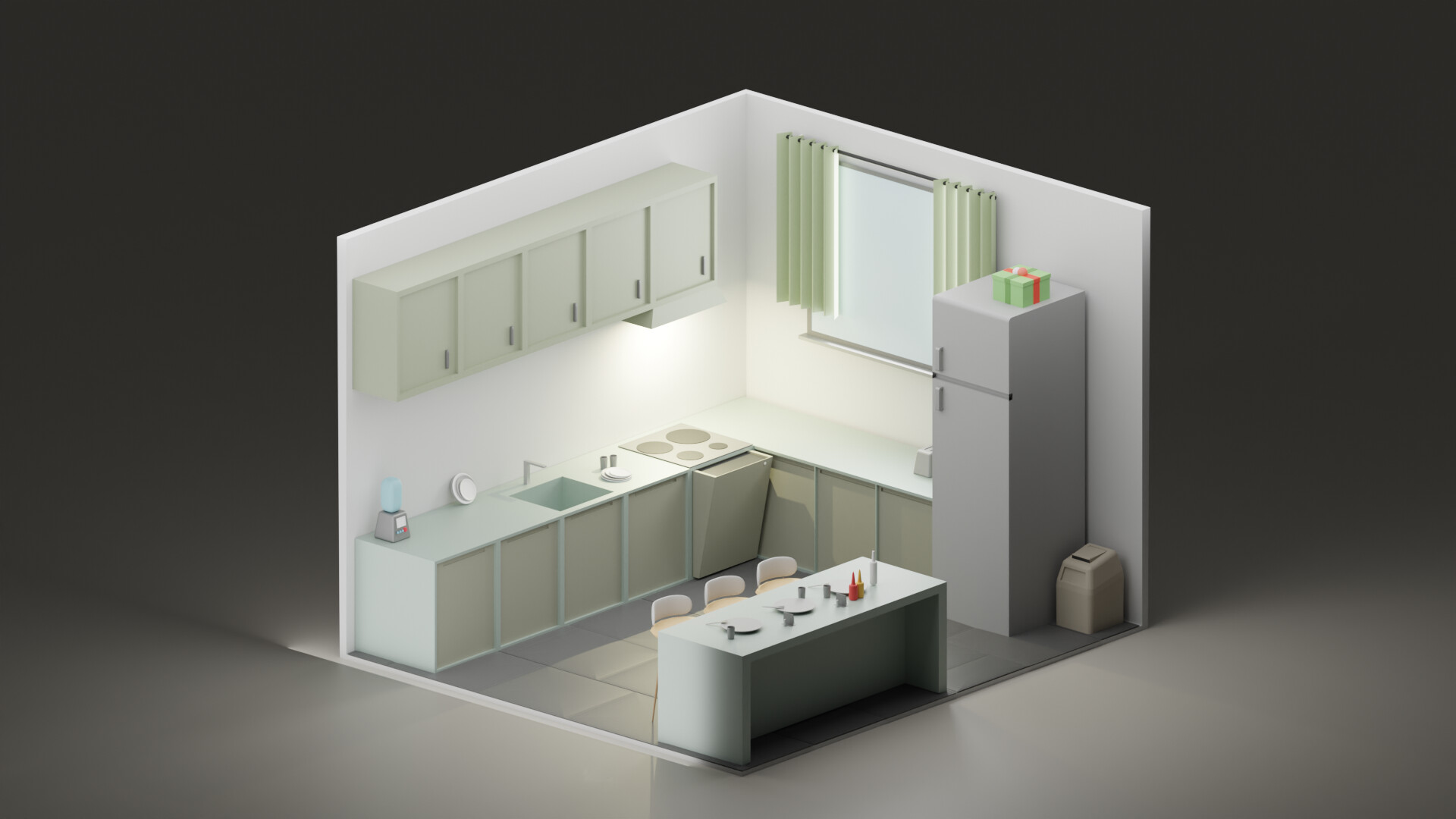 ArtStation - Low poly kitchen concept