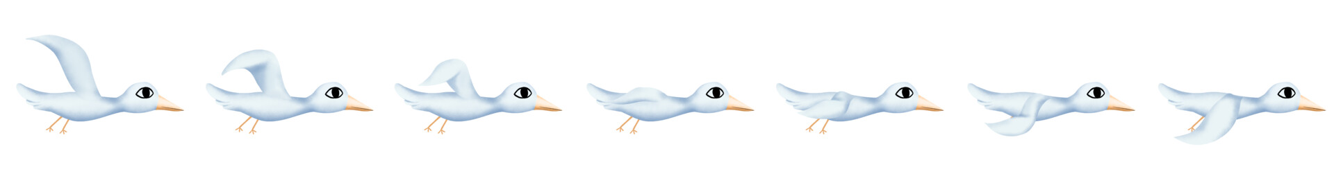 ArtStation - flying bird sprite sheet (naive art inspiered)