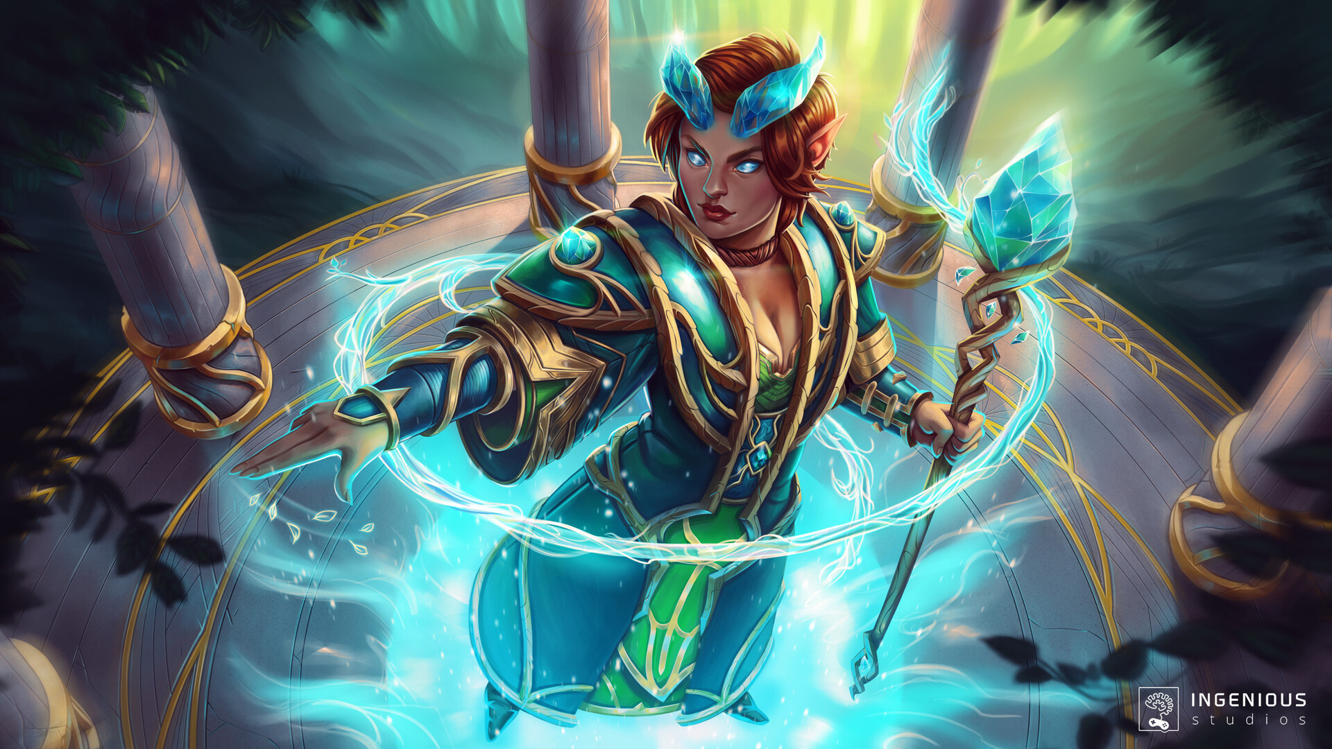 ArtStation - Crystal Elf Mage Splash Art